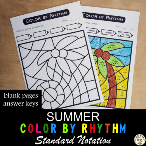 Color by Rhythm Summer Themed Pages | Music Color by Code | | Made By ...