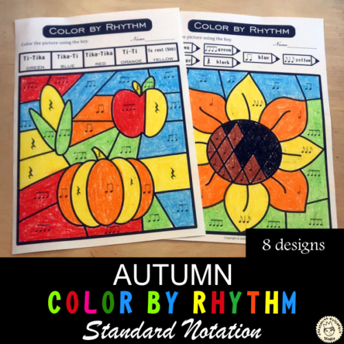 Fall Color by Rhythm Activities | Music Color by Code - Made By Teachers