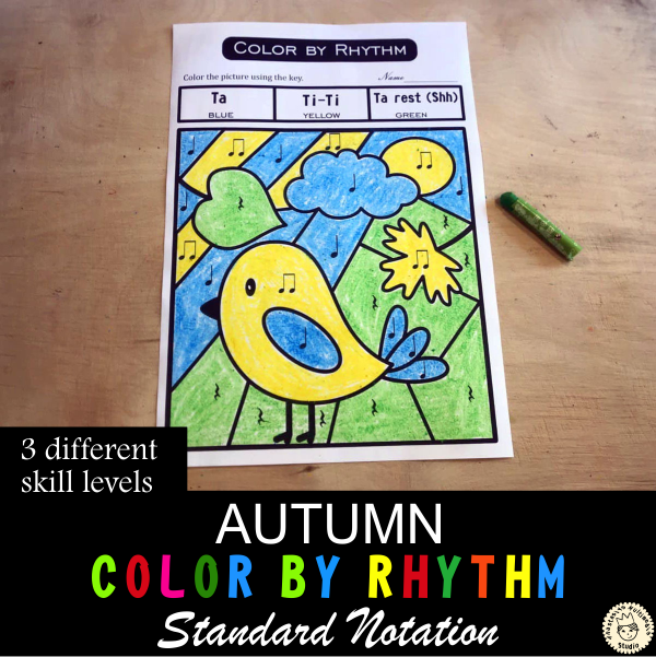 Fall Color by Rhythm Activities | Music Color by Code - Made By Teachers