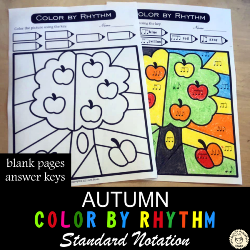 Fall Color by Rhythm Activities | Music Color by Code - Made By Teachers