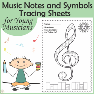 Music Notes and Symbols Tracing Sheets for Young Musicians | Made By ...