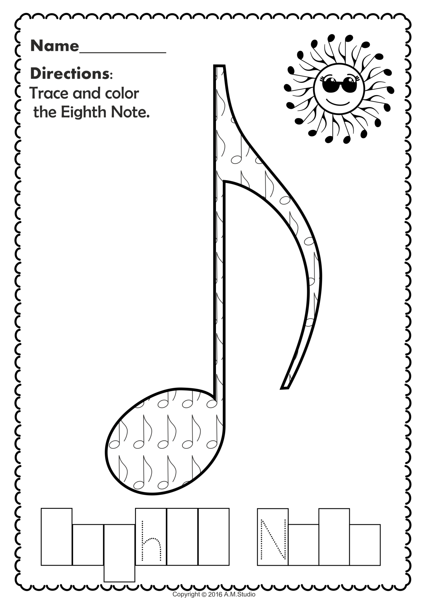 Music Notes and Symbols Tracing Sheets for Young Musicians | Made By ...