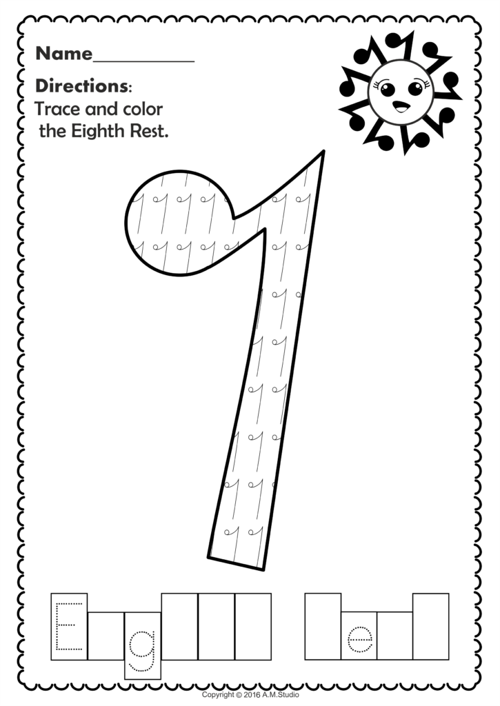 Music Notes and Symbols Tracing Sheets for Young Musicians | Made By ...