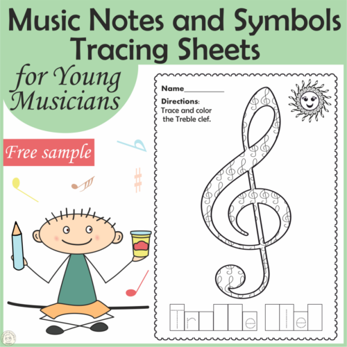 Music Trace and Color Worksheets for Young Musicians - Made By Teachers