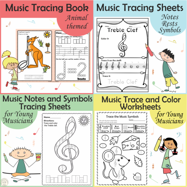 Music Tracing Activities Bundle for Young Musicians - Made By Teachers