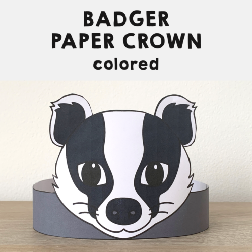 Badger Paper Crown Printable Forest Animal Costume Craft - Made By Teachers