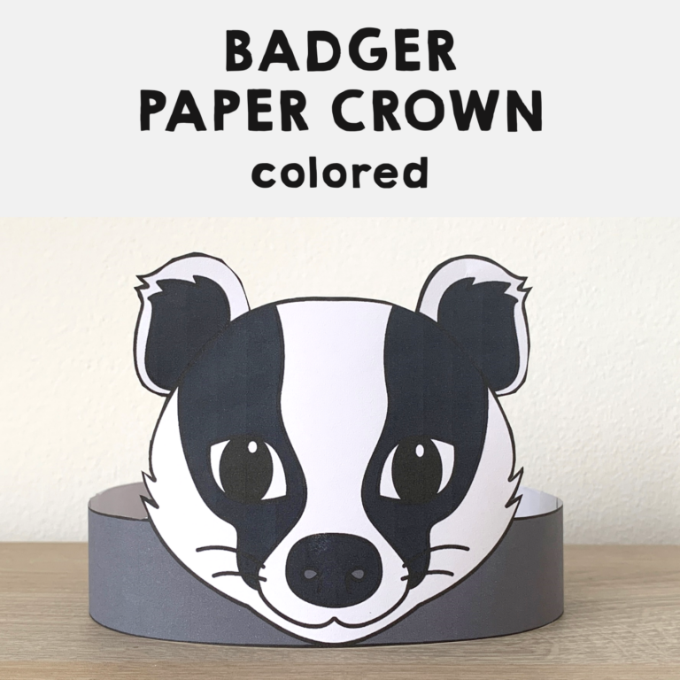 Badger Paper Crown Printable Forest Animal Costume Craft - Made By Teachers