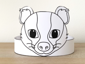 Badger Paper Crowns Printable Forest Animal Coloring Craft - Made By ...