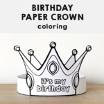 Happy Birthday Paper Crowns Headbands Hats Printable Coloring Craft ...
