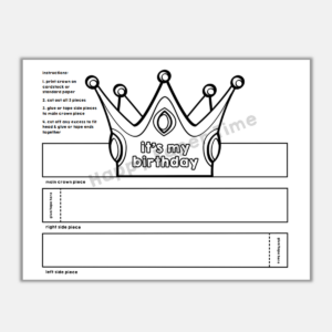 Birthday Paper Crown Printable Party Coloring Craft | Made By Teachers