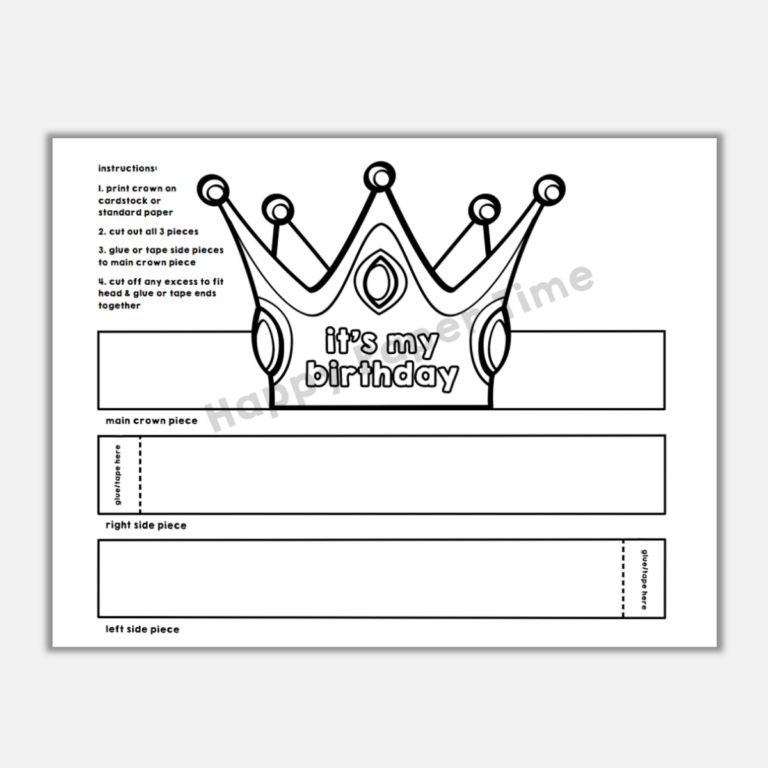 Birthday Paper Crown Printable Party Coloring Craft | Made By Teachers
