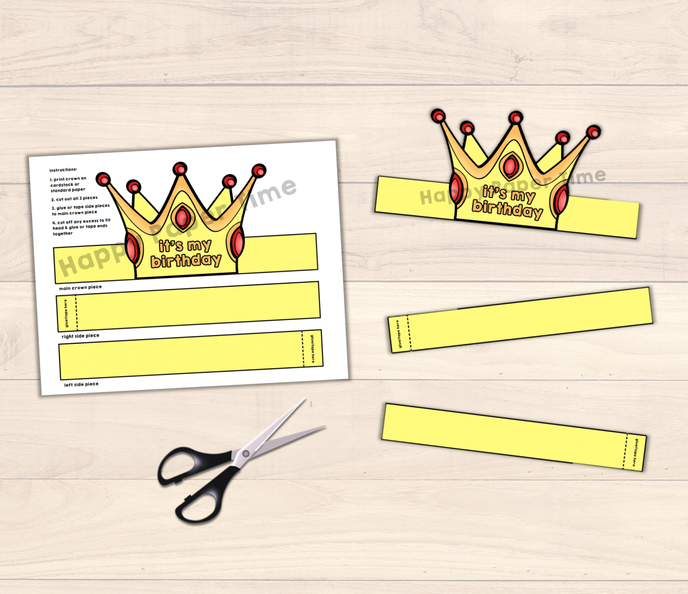 Birthday Paper Crown Printable Party Costume Craft | Made By Teachers