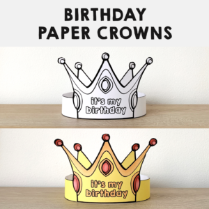 Birthday Paper Crown Printable Party Coloring Costume Craft | Made By ...