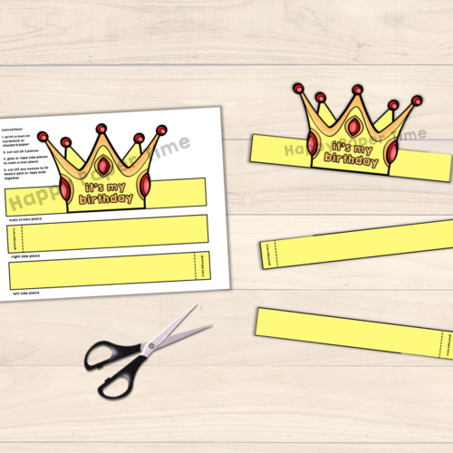 Birthday Paper Crown Printable Party Coloring Costume Craft | Made By ...