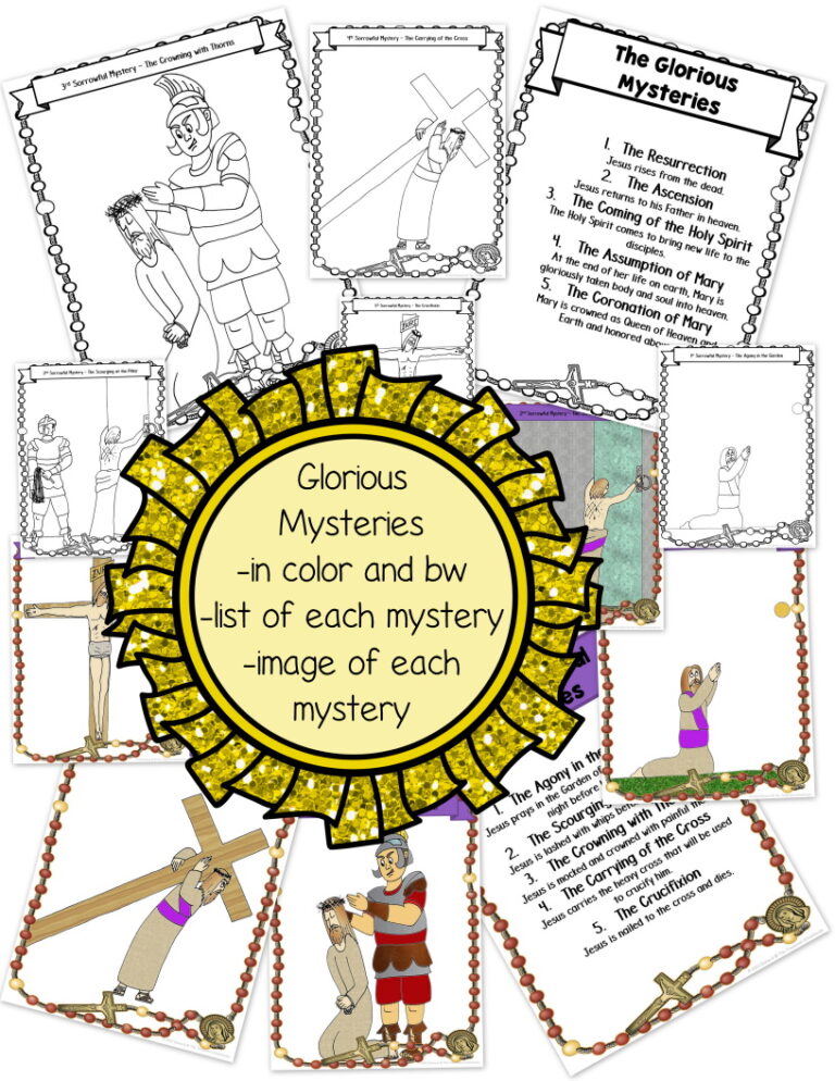Mysteries of the Rosary Posters and Coloring Pages | Made By Teachers