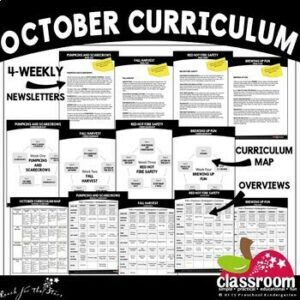 OCTOBER PRESCHOOL PREK KINDERGARTEN CURRICULUM MONTHLY LESSON PLANS ...