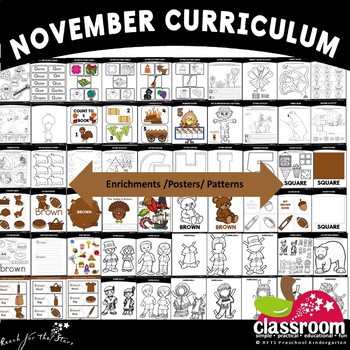 NOVEMBER PRESCHOOL PREK KINDERGARTEN CURRICULUM MONTHLY LESSON PLANS ...