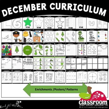DECEMBER PRESCHOOL PREK KINDERGARTEN CURRICULUM MONTHLY LESSON PLANS ...
