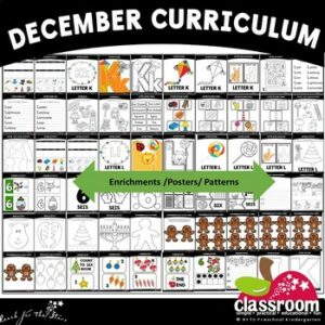 DECEMBER PRESCHOOL PREK KINDERGARTEN CURRICULUM MONTHLY LESSON PLANS ...