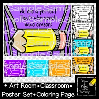 No one is perfect that’s why pencils have erasers classroom poster, art ...