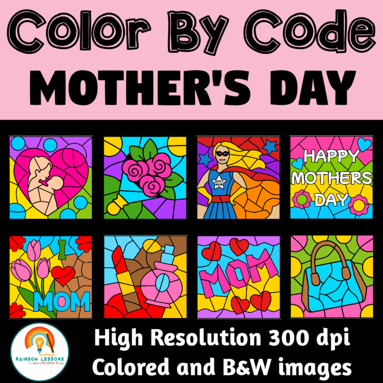 Mothers Day Color By Number Clipart | Mothers Day Clip Art | Mother's ...