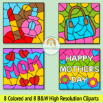 Mothers Day Color By Number Clipart | Mothers Day Clip Art | Mother's ...