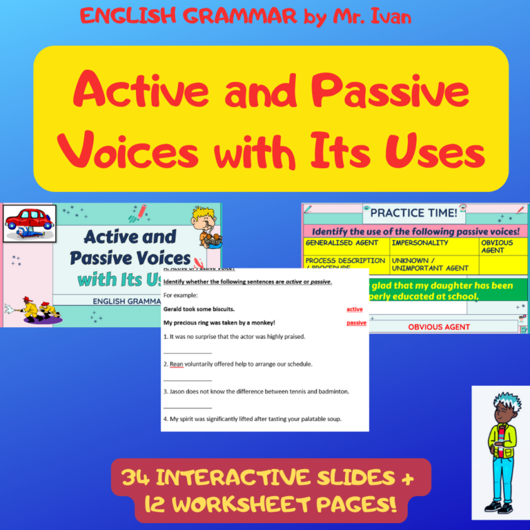Active and Passive Voices with Its Uses for Power Point and PDF ...