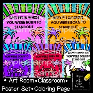 Why fit in when you were born to stand out classroom poster and ...