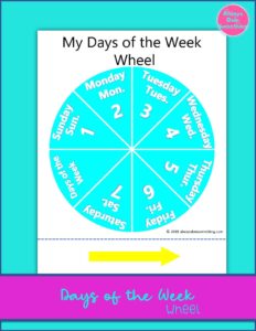 Preschool Morning Time | Days of the week | Printable Days Wheel - Made ...