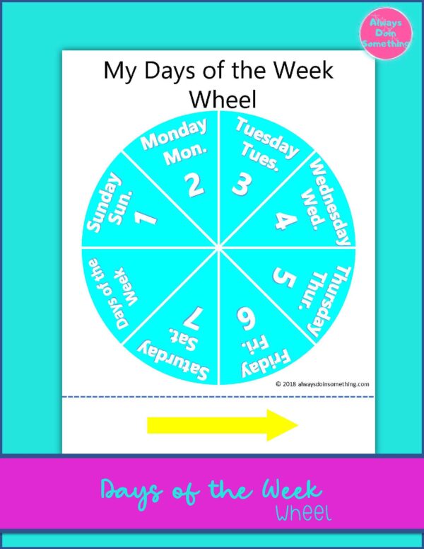 Preschool Morning Time | Days of the week | Printable Days Wheel - Made ...