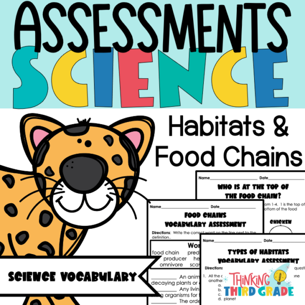 Science Vocabulary Assessments | Habitats Food Chains | Quiz Test ...