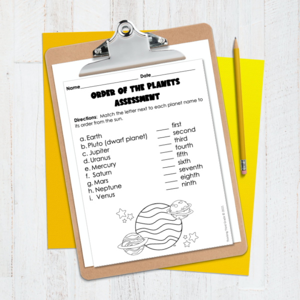 Science Vocabulary Assessments | Earth Sun Planets | Quiz Test Review ...