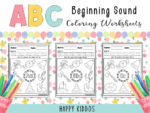 ABC Beginning Sound Coloring Worksheets 3 | Made By Teachers