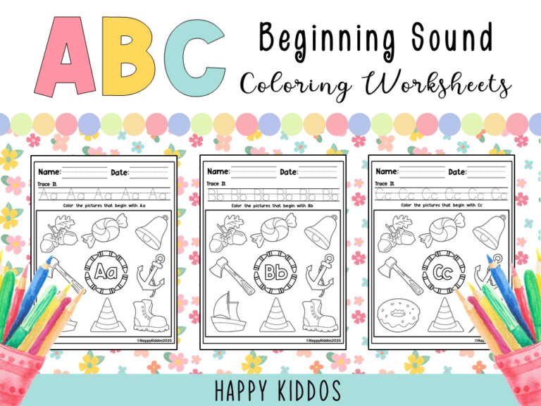 ABC Beginning Sound Coloring Worksheets 3 | Made By Teachers