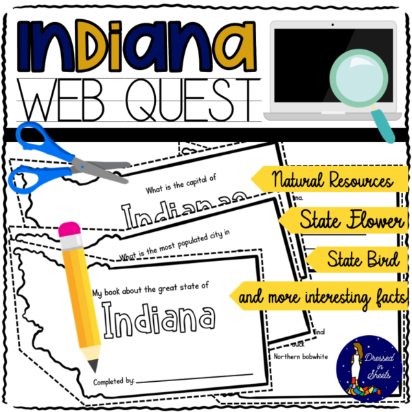 Indiana WebQuest Printable Book | Made By Teachers