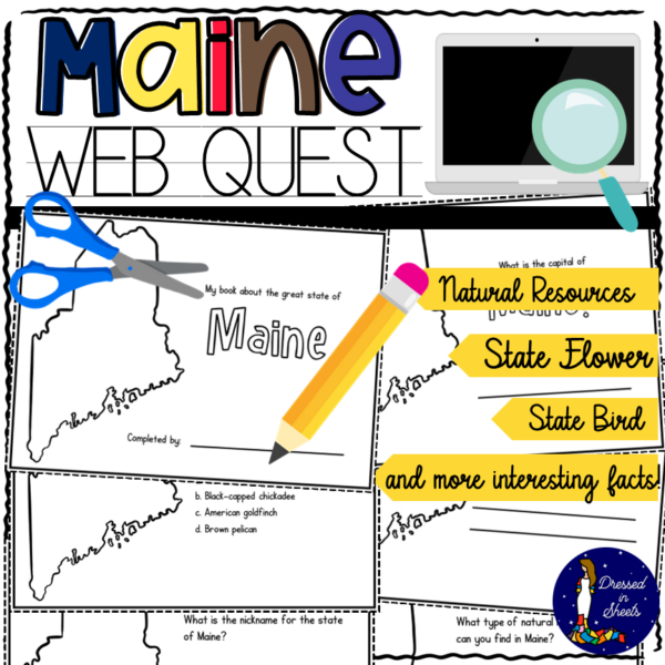 Maine WebQuest Printable Book | Made By Teachers