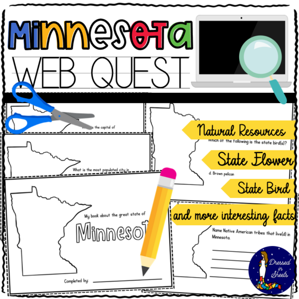 Minnesota WebQuest Printable Book | Made By Teachers