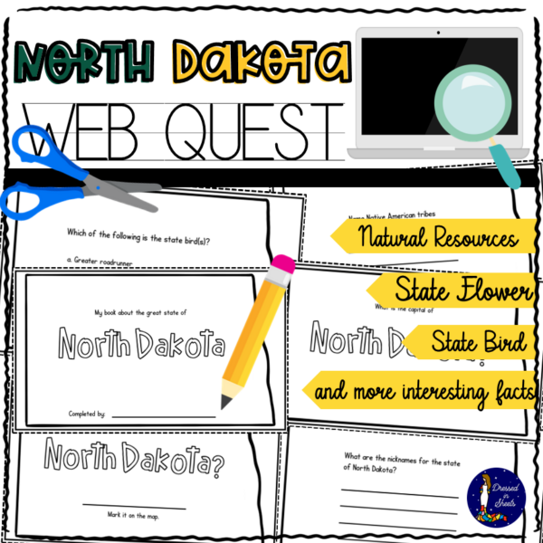 North Dakota WebQuest Printable Book | Made By Teachers
