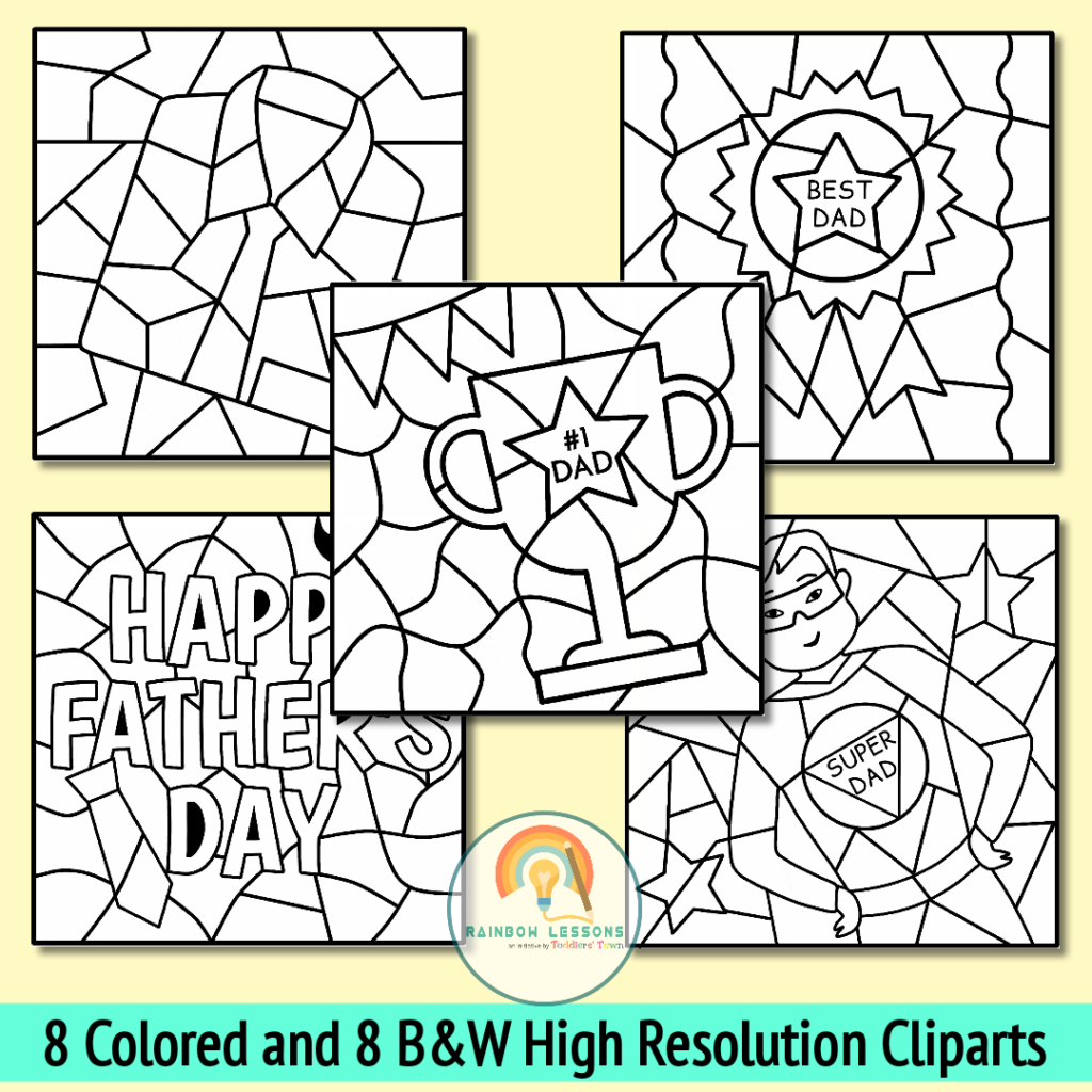 Fathers Day Color By Number Clipart | Fathers Day Clip Art | Fathers ...