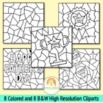 Fathers Day Color By Number Clipart | Fathers Day Clip Art | Fathers ...