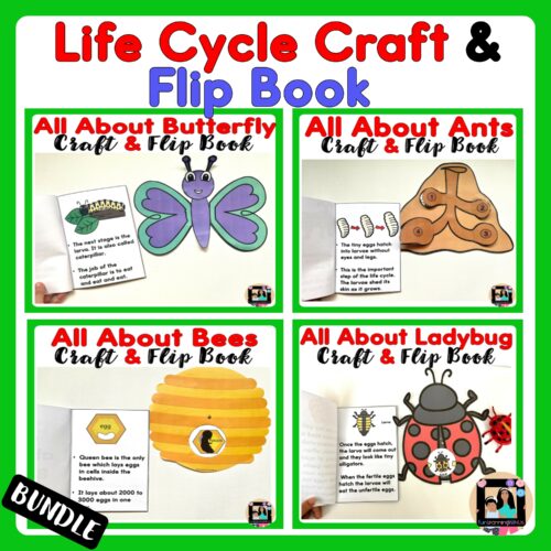 All About Ants Butterfly Bees & Ladybug Lifecycle Craft & Flip Book ...