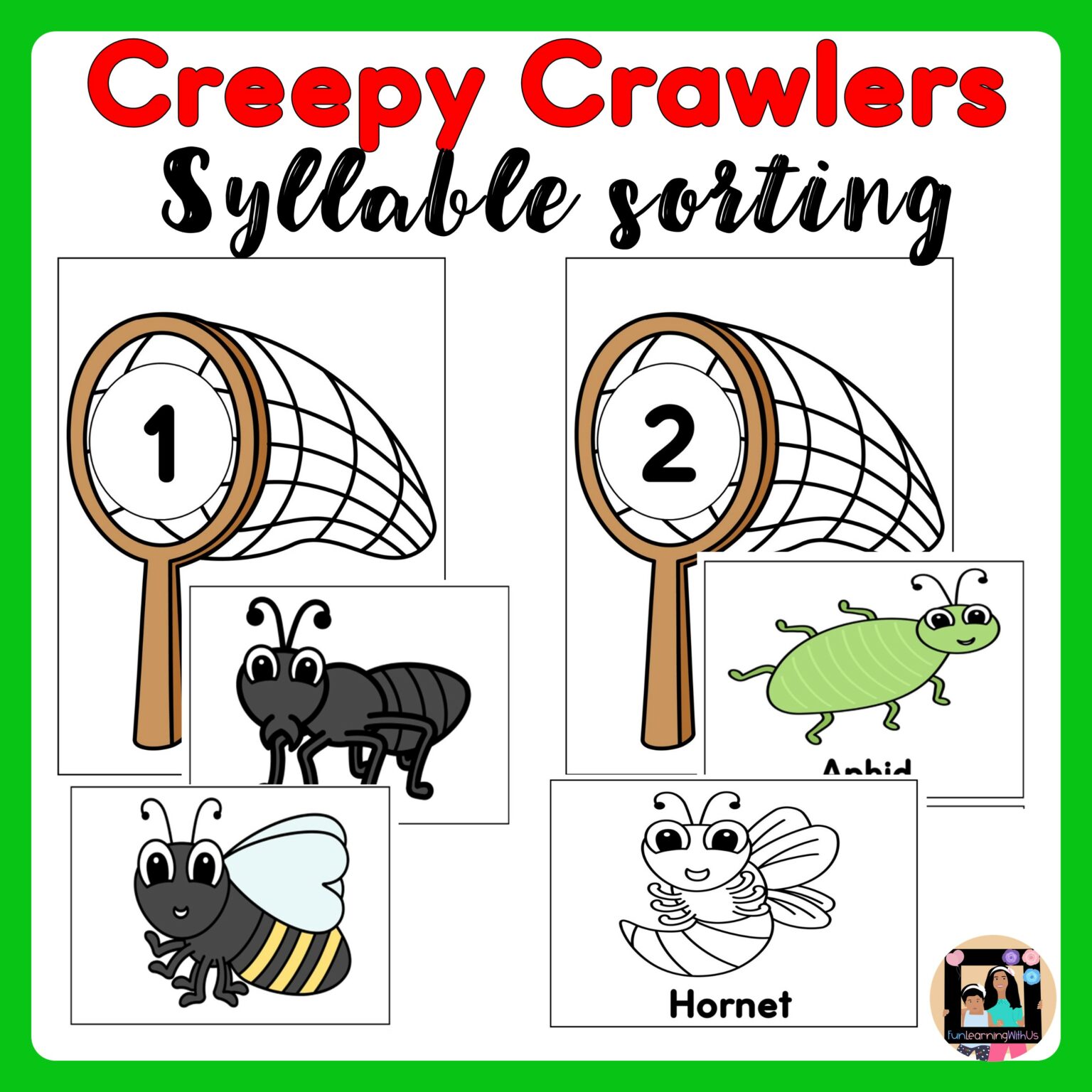 Insects Bugs & Creepy Crawlers Syllable Sort | End of the Year Activity ...