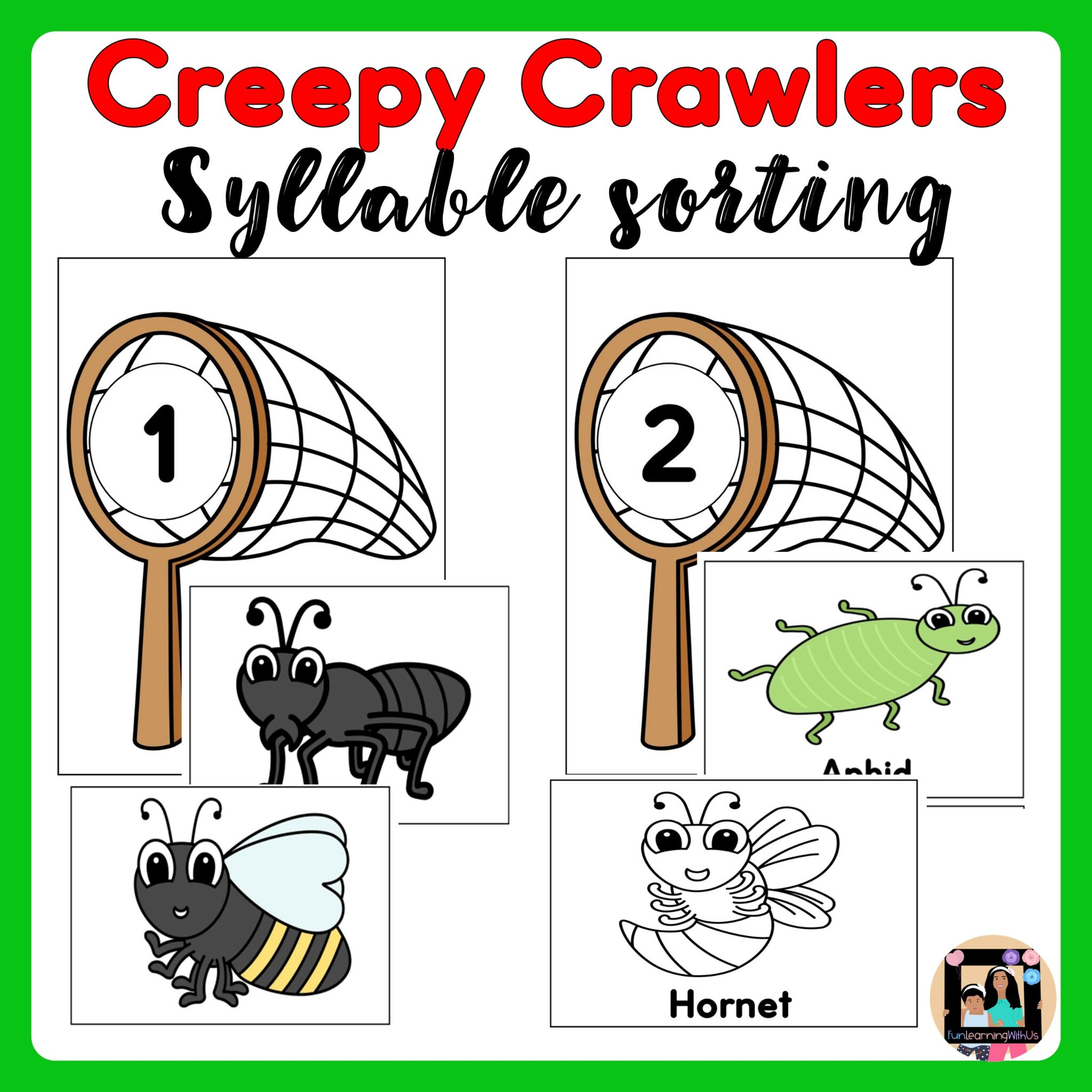 Insects Bugs & Creepy Crawlers Syllable Sort | End of the Year Activity ...