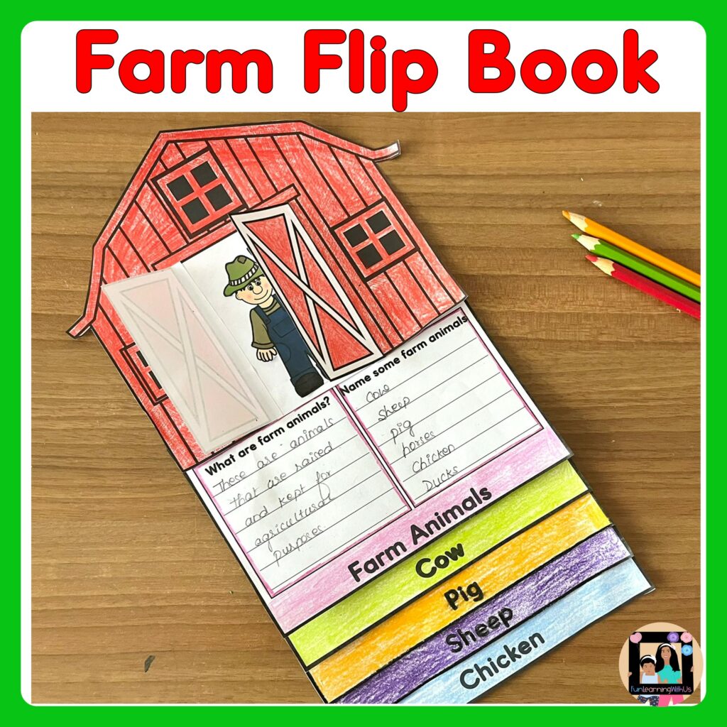Farm Flip Book for Kindergarten & grade1 Students | Made By Teachers