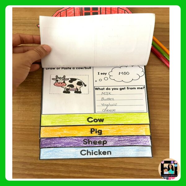Farm Flip Book for Kindergarten & grade1 Students | Made By Teachers