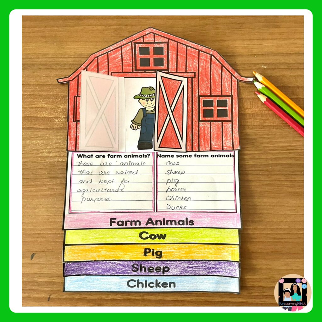 Farm Flip Book for Kindergarten & grade1 Students | Made By Teachers