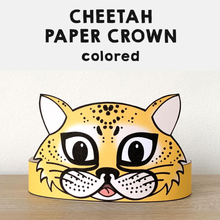 Cheetah Paper Crown Printable Safari Animal Costume Craft | Made By ...