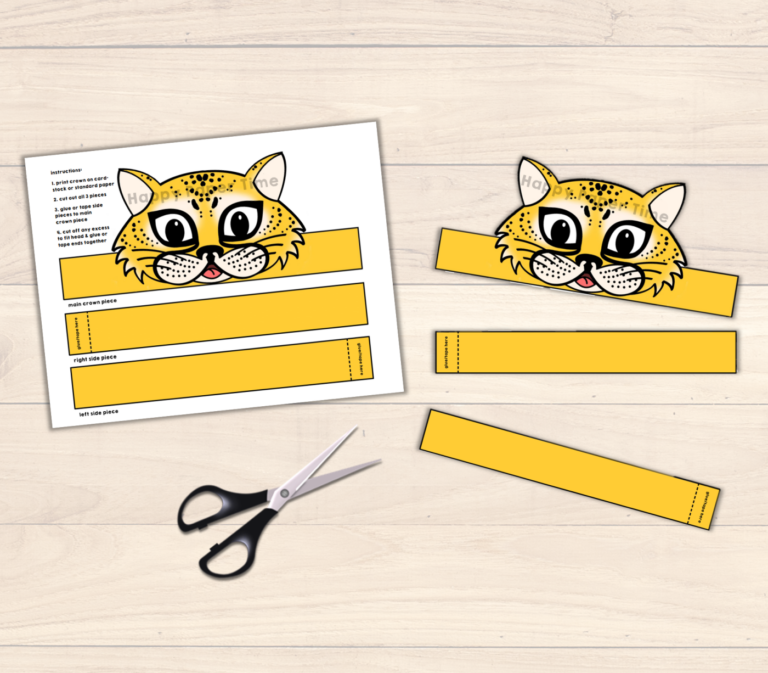 Cheetah Paper Crown Printable Safari Animal Costume Craft | Made By ...