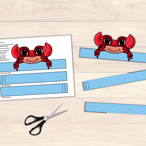 Crab Paper Crown Printable Ocean Animal Costume Craft | Made By Teachers