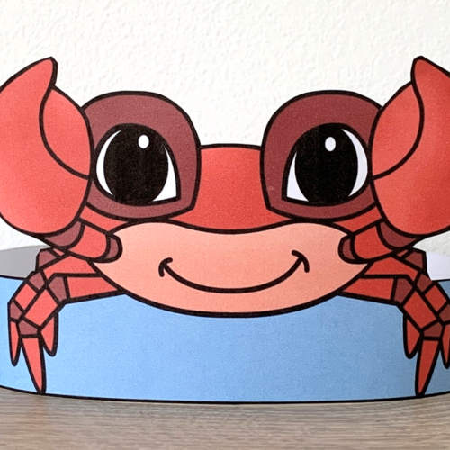 Crab Paper Crown Printable Ocean Animal Costume Craft | Made By Teachers